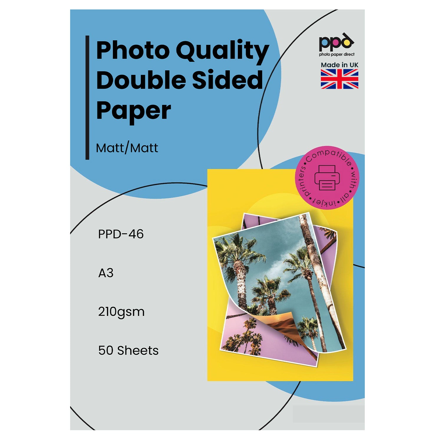 PPD Inkjet Heavyweight Matt Paper Double Sided 53lb. 210gsm 9mil A3 PP ...