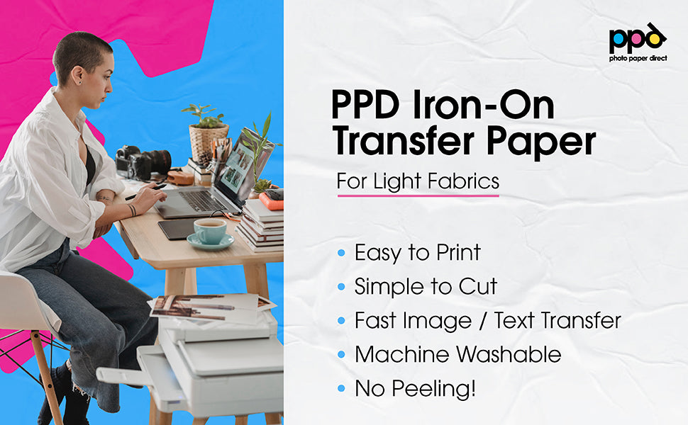 PPD Inkjet Iron-On Light Transfer Paper A4 PPD-1 – PhotoPaperDirect UK