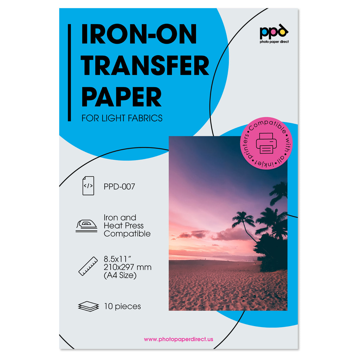 PPD Inkjet Iron-On Light Transfer Paper A3 PPD-7 – PhotoPaperDirect UK